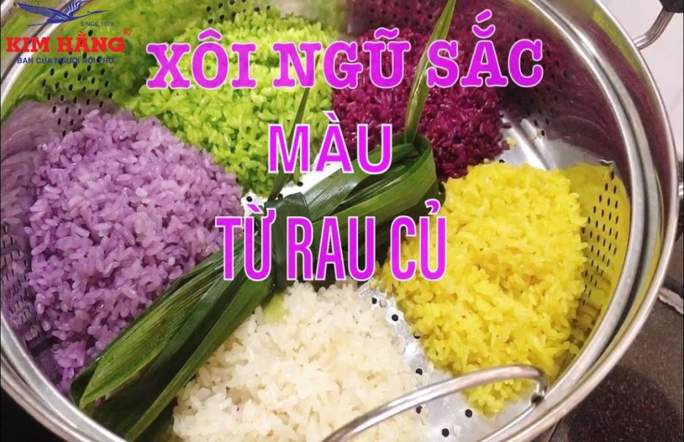 Hướng dẫn cách nấu xôi ngũ sắc ngon và đẹp mắt từ màu tự nhiên